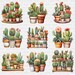 Watercolor Cactus Plants PNG Clipart Bundle, Watercolor Succulent PNG ...