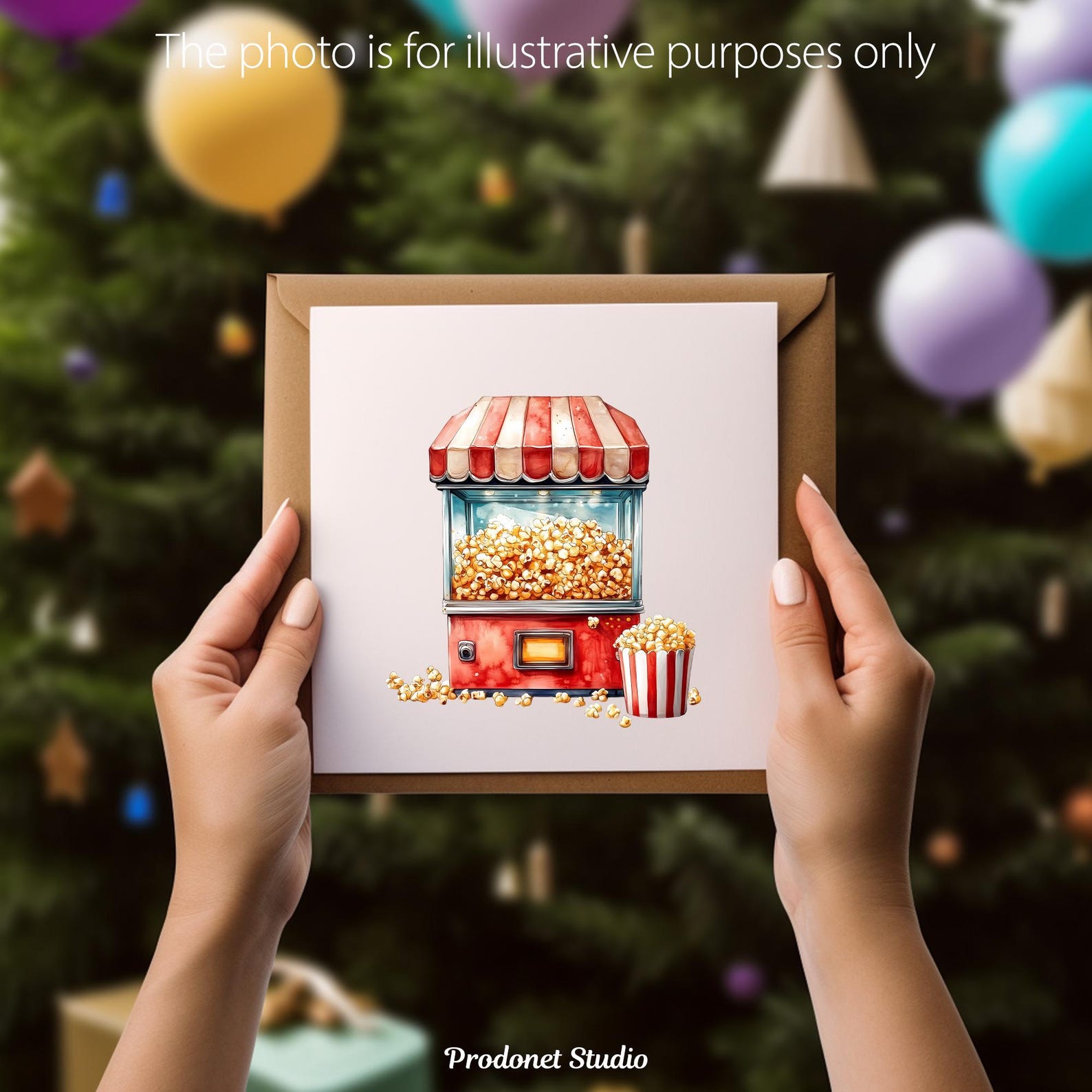 Watercolor Popcorn PNG Clipart Bundle, Food Clipart, Popcorn Night ...