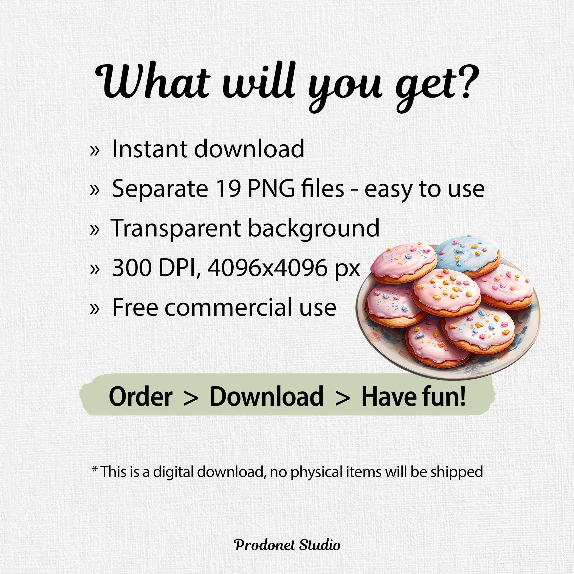 Watercolor Sugar Cookies PNG Bundle, Easter Cookies PNG, Easter Sugar ...