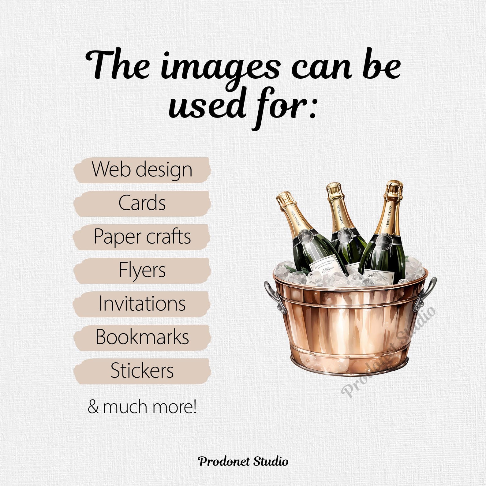 Watercolor Champagne PNG Clipart Bundle, New Year's Party Clipart ...
