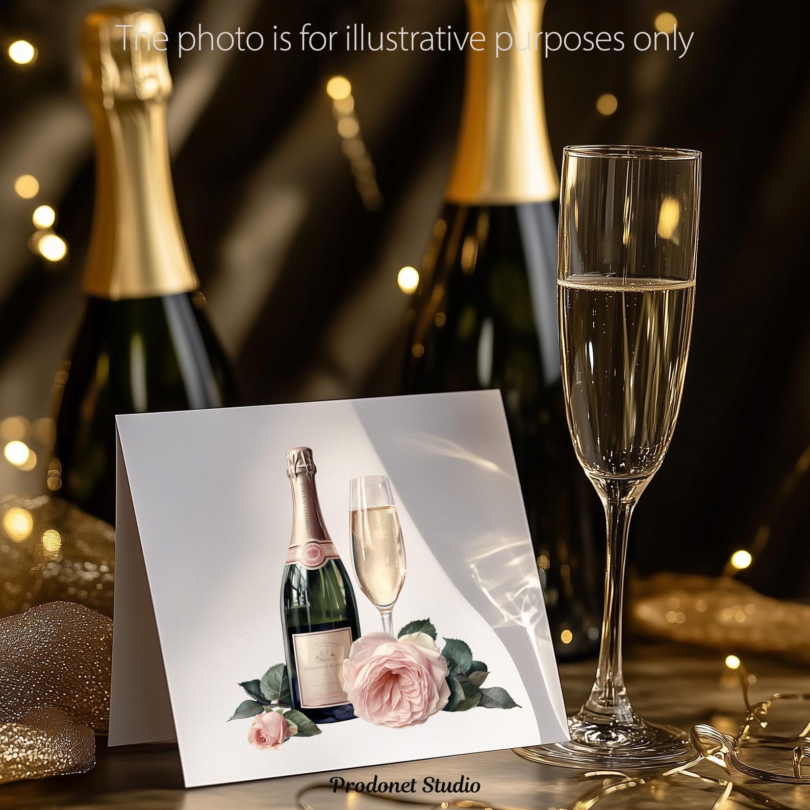 Watercolor Champagne PNG Clipart Bundle, New Year's Party Clipart ...