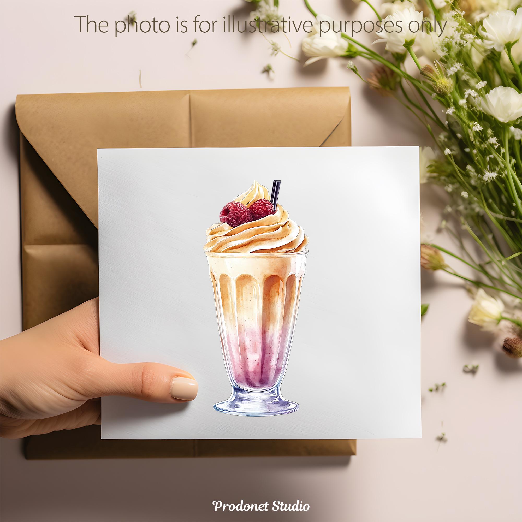 Watercolor Milkshake PNG Clipart Bundle, Dessert PNG Clipart, Sweets ...