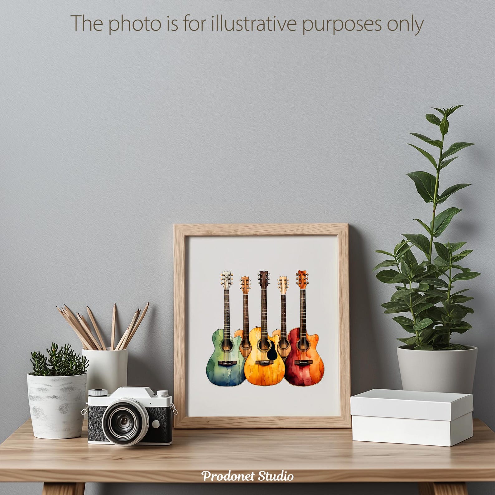 Watercolor Acoustic Guitar PNG Clipart Bundle, Watercolor Music Clipart ...