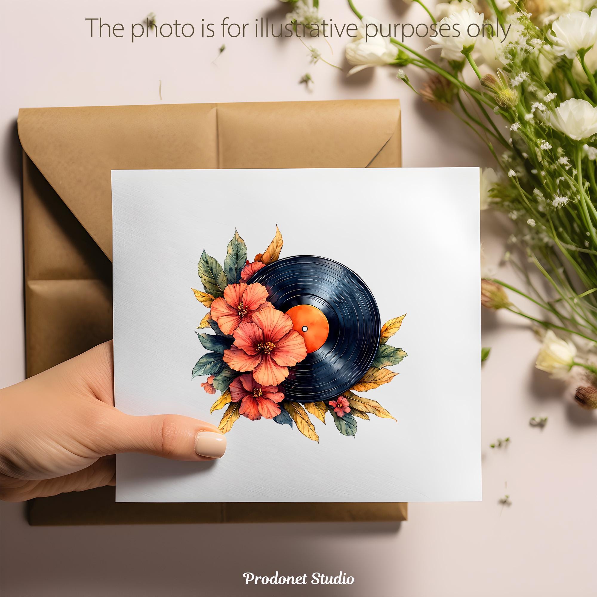 Watercolor Vinyl Record PNG Clipart Bundle, Watercolor Music Clipart ...