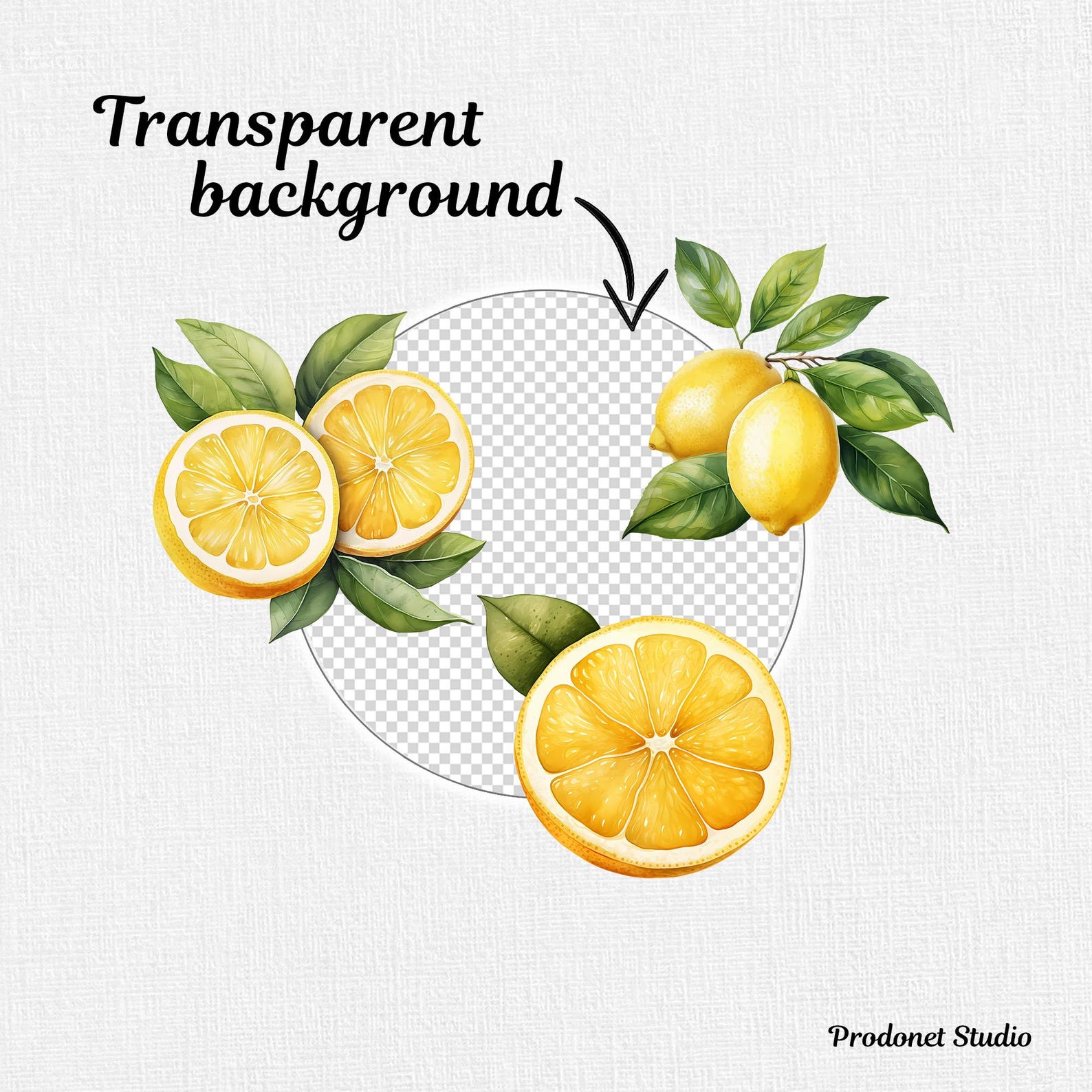 Watercolor Lemon PNG Clipart Bundle, Watercolor Lemons, Lime PNG ...