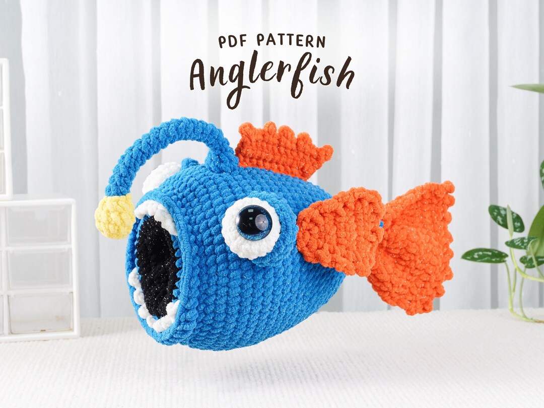 Anglerfish Crochet Pattern, Ocean Animal Amigurumi Crochet Pattern ...