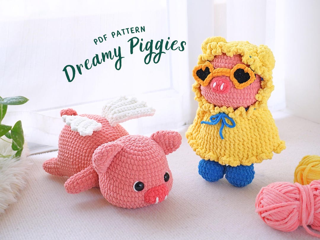 Dreamy Piggies Crochet Patterns Bundle | Rainy Piggy Pattern, Piggy ...