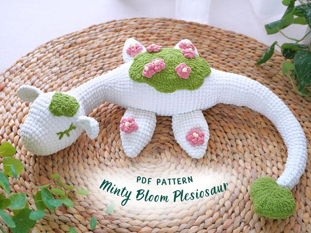 Minty Bloom Plesiosaur Crochet Pattern, Amigurumi Crochet Pattern ...
