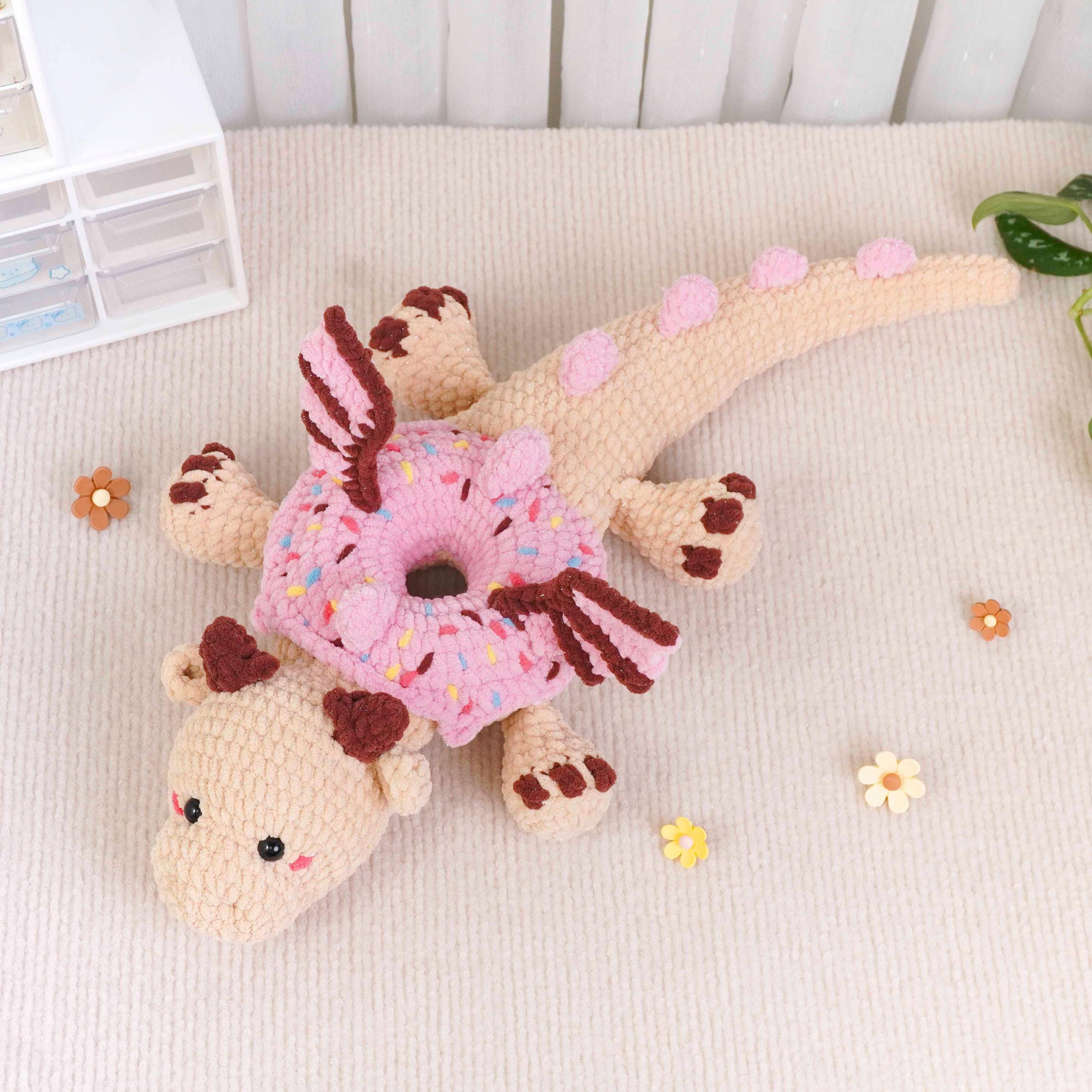 Sweet Treat Dragon Crochet Patterns Bundle, Donut Dragon Pattern, Cocoa ...