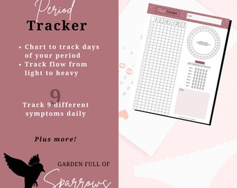 Period Tracker Printable PMS Period Symptom Journal Menstrual Log ...