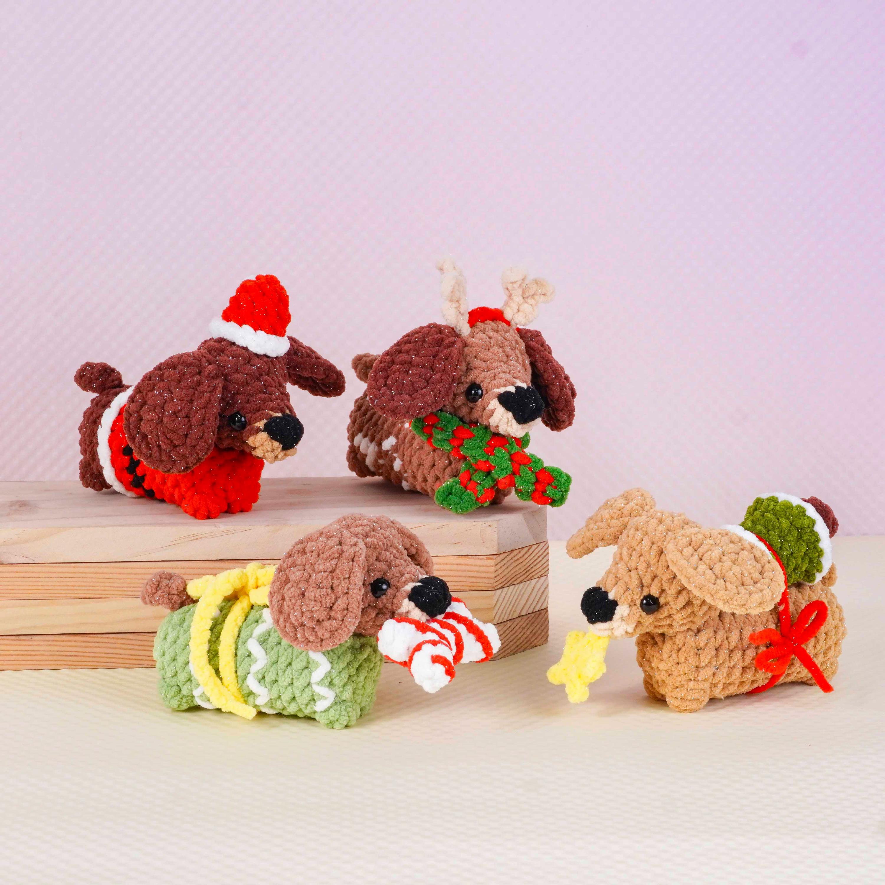 Little Holiday Dachshunds Crochet Patterns Bundle, Dachshund Dog Santa ...