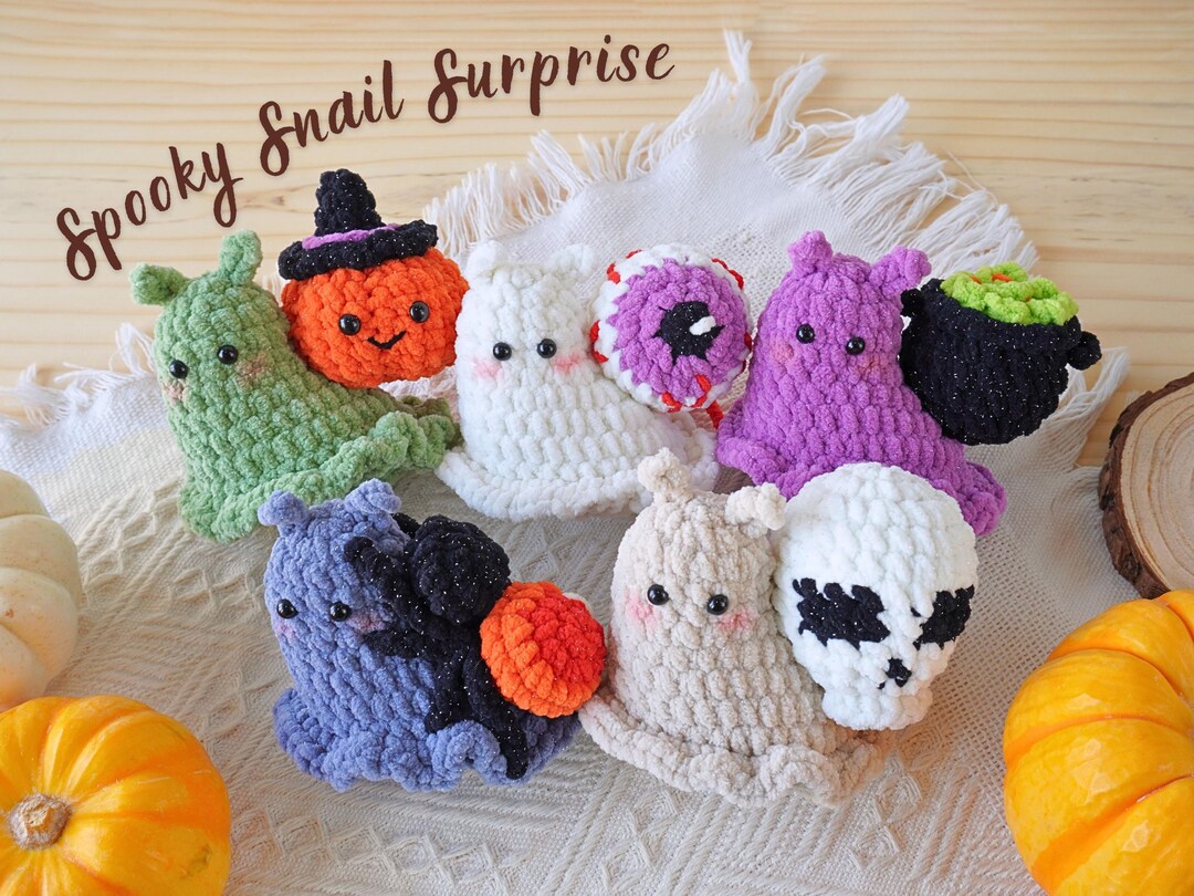 Spooky Snail Surprise Crochet Pattern, Halloween Snail and Cauldron ...