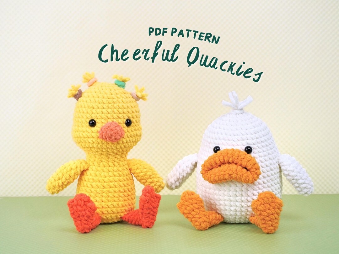 Cheerful Quackies Crochet Patterns Bundle | Cuddly Pout Duck Pattern ...