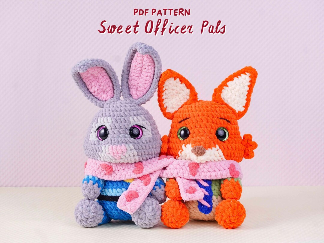 Sweet Officer Pals Crochet Patterns Bundle, Officer Bunny Pattern ...