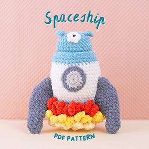 Spaceship Crochet Pattern, Low Sew Amigurumi Crochet Patterns ...