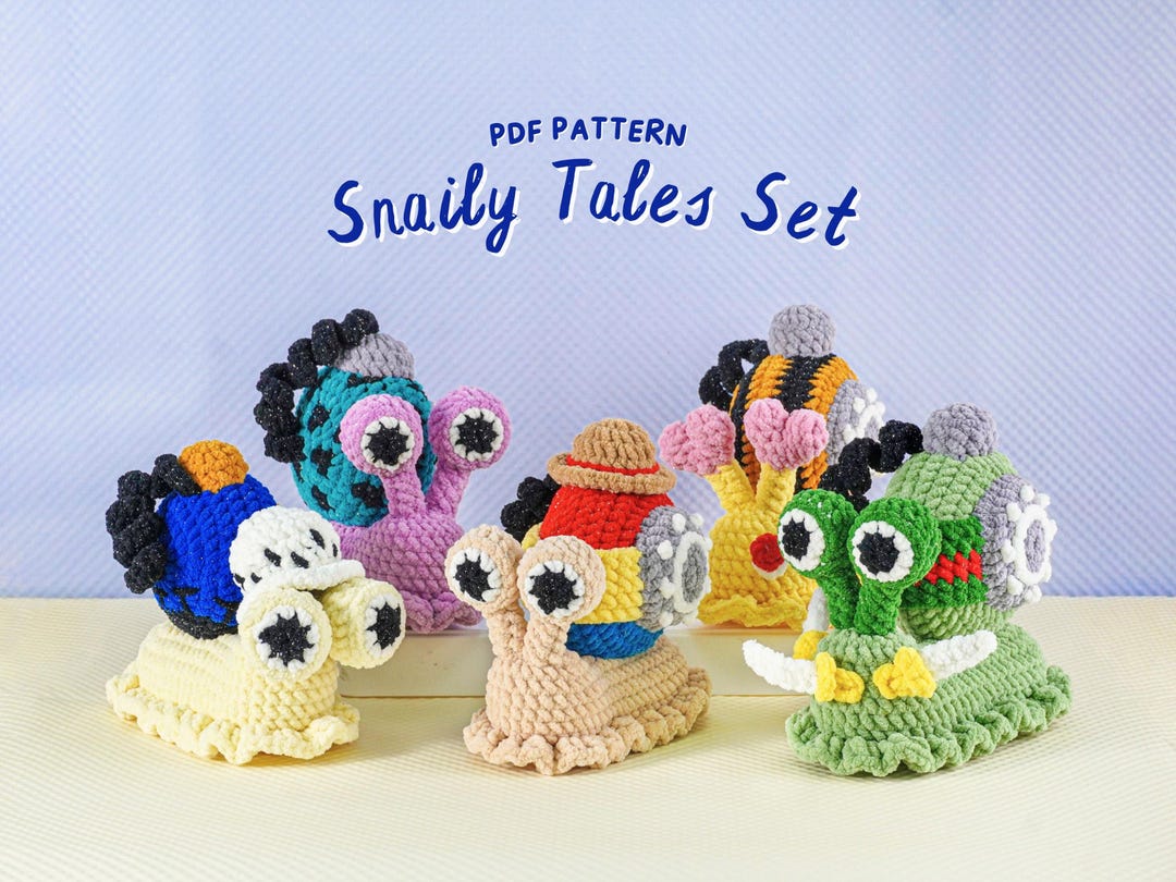 Snaily Tales Amigurumi Crochet Patterns Bundle | Chef Snail Pattern ...