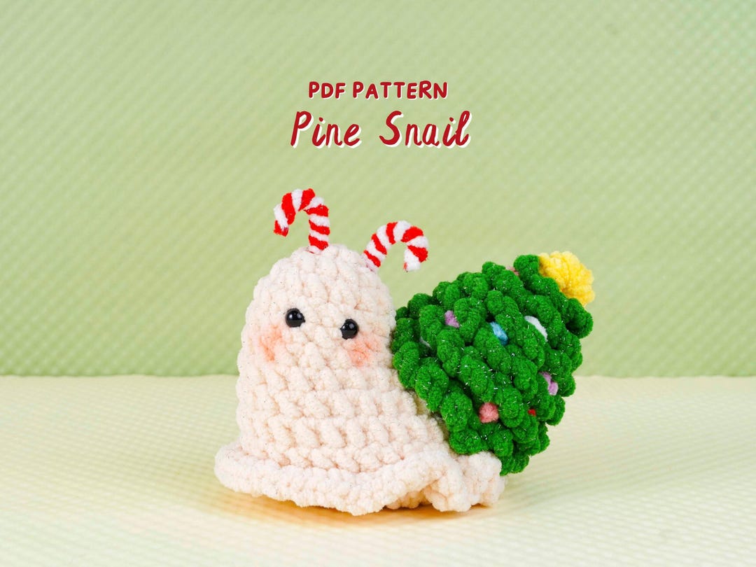 Pine Snail Crochet Pattern, Christmas Snail Amigurumi Pattern, Holiday ...