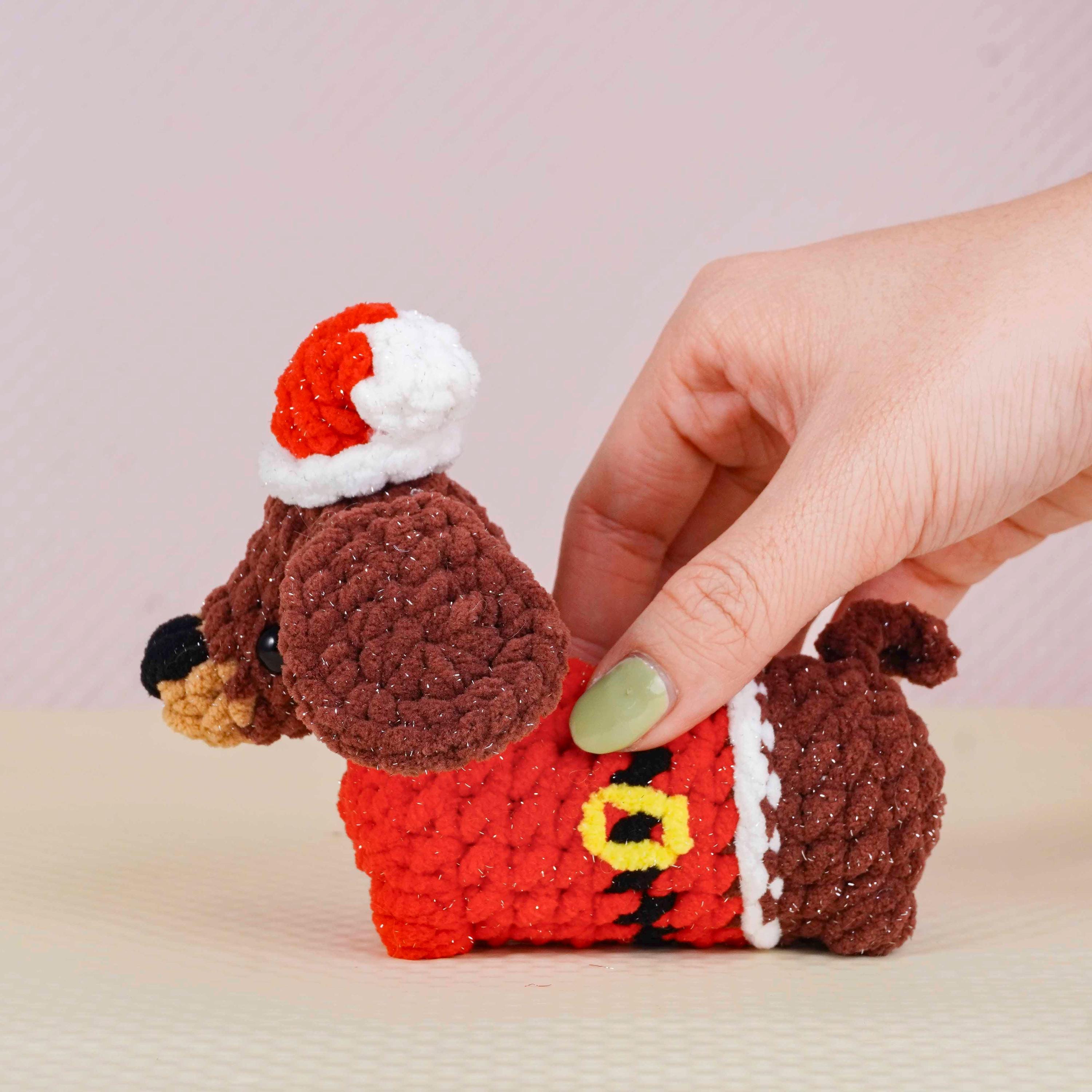 Little Holiday Dachshunds Crochet Patterns Bundle, Dachshund Dog Santa ...