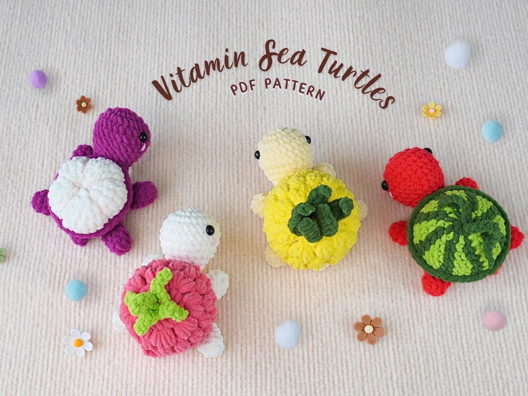 Turtles Crochet Pattern Bundle, Vitamin Sea Turtles Crochet Pattern ...