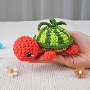 Watermelon Turtles Crochet Pattern, Fruit Turtles Amigurumi Set, No Sew ...