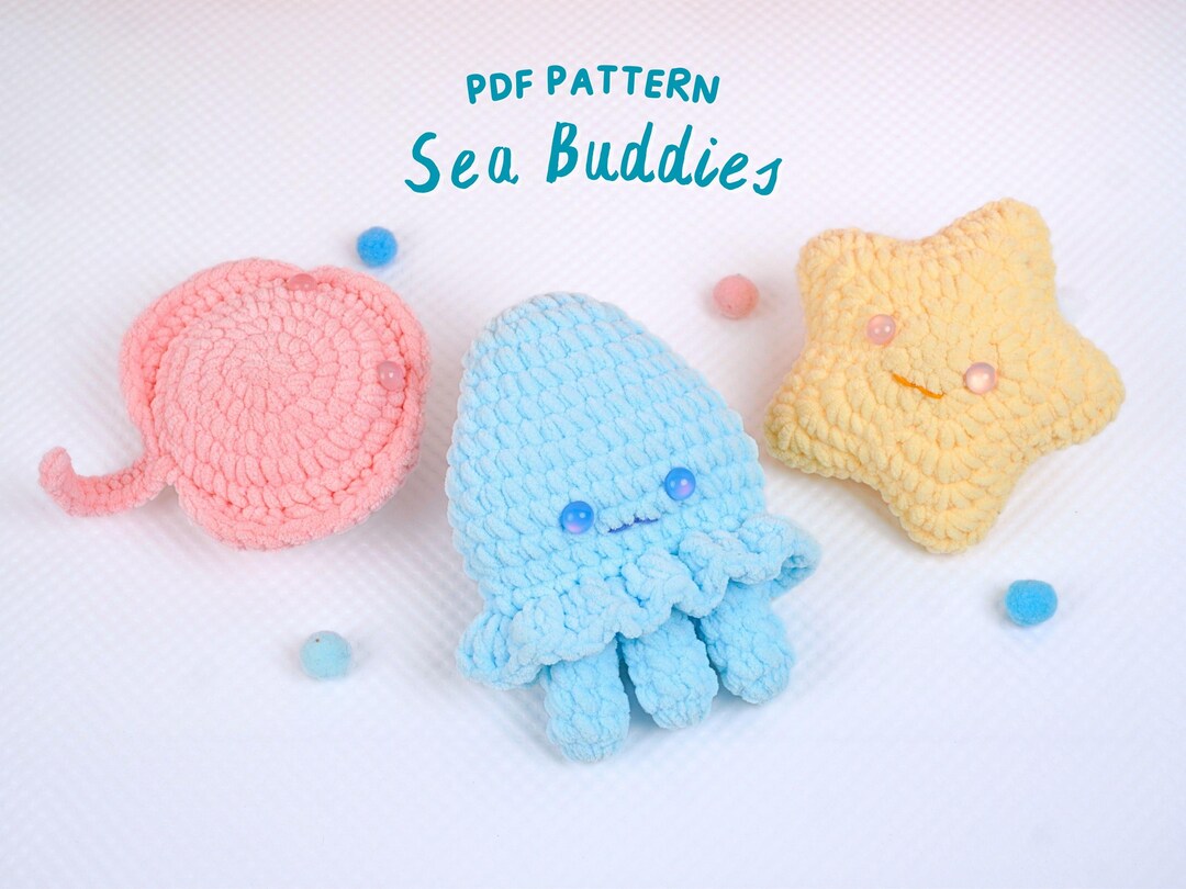 Sea Buddiess Crochet Patterns Bundle, Stuffed Animal Crochet Pattern ...