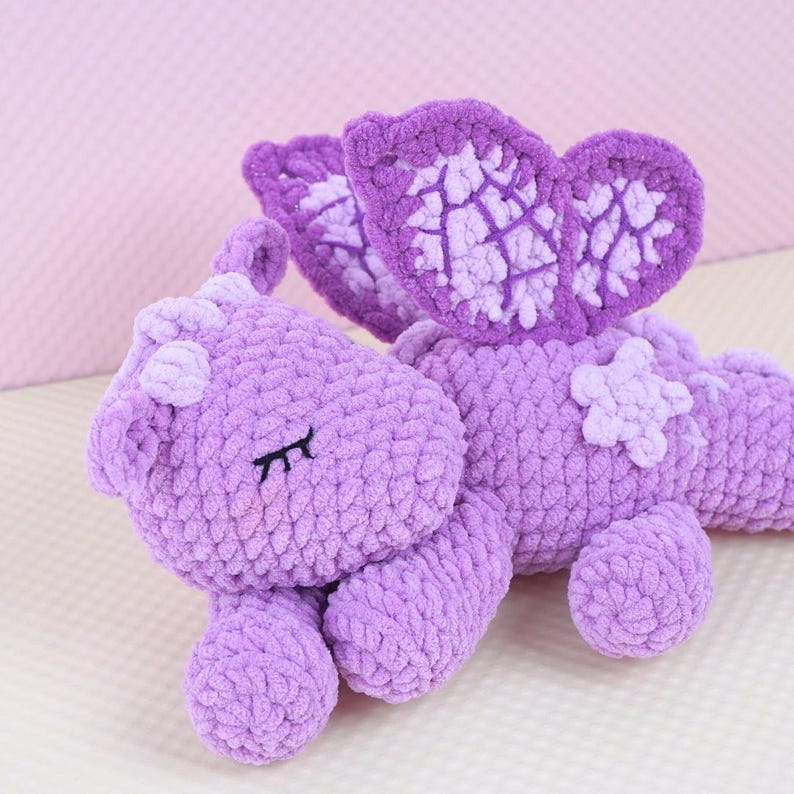 Sleeping Butterfly Dragon Crochet Pattern, Amigurumi Crochet Pattern ...