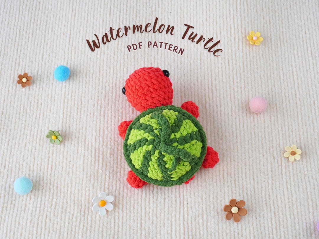 Watermelon Turtles Crochet Pattern, Fruit Turtles Amigurumi Set, No Sew ...