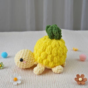 Pineapple Turtles Crochet Pattern, Fruit Turtles Amigurumi Set, No Sew ...