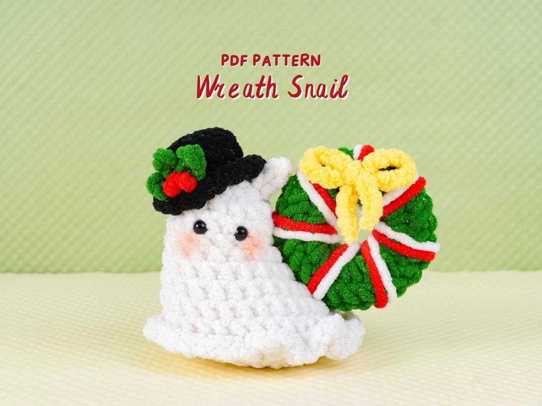 Wreath Snail Crochet Pattern, Christmas Snail Amigurumi Pattern ...