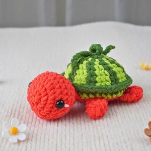 Watermelon Turtles Crochet Pattern, Fruit Turtles Amigurumi Set, No Sew ...