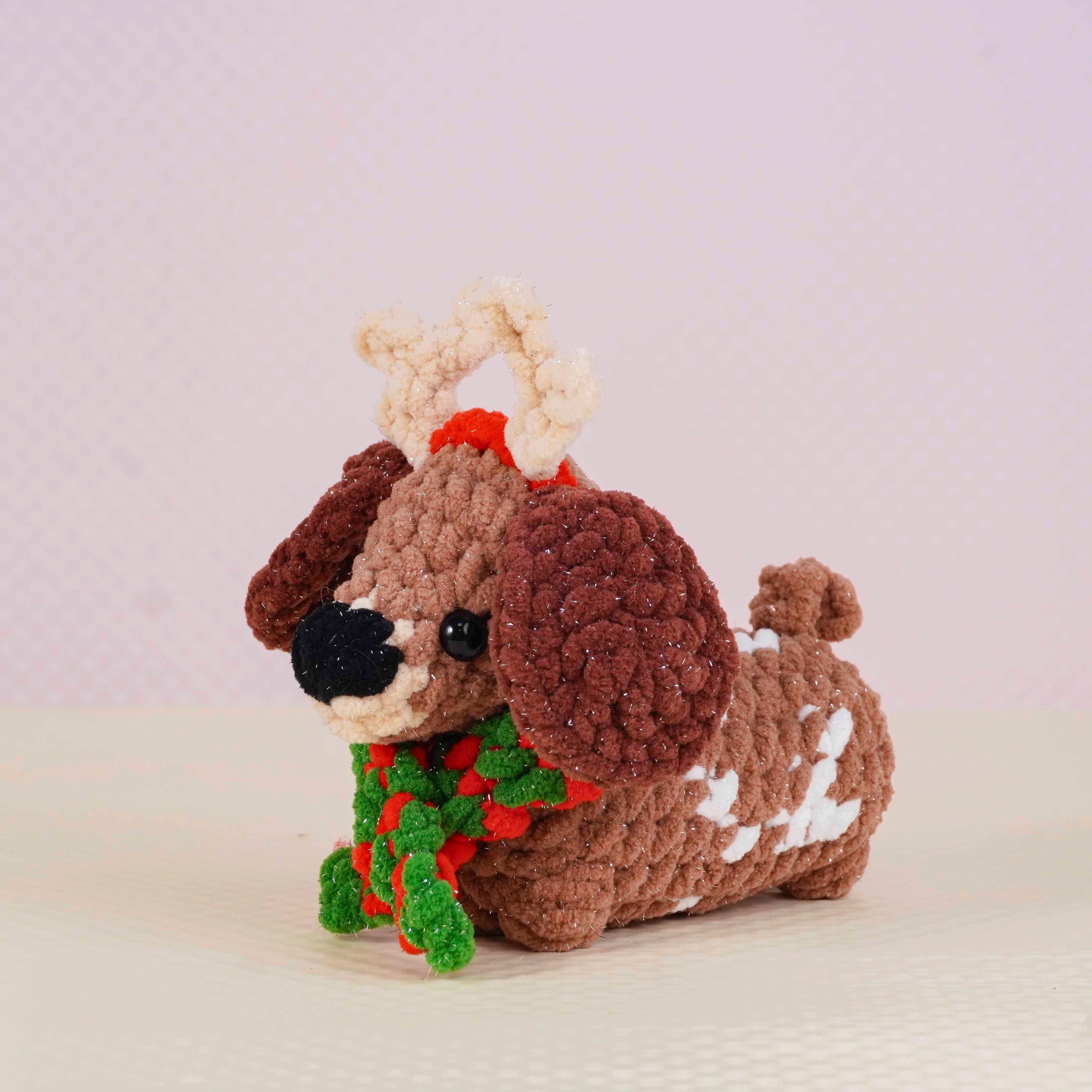 Little Holiday Dachshunds Crochet Patterns Bundle, Dachshund Dog Santa ...