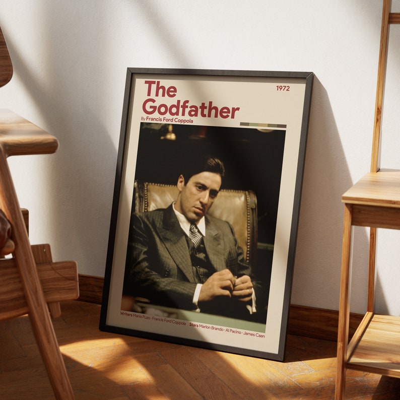 The Godfather Movie Poster, 3 Color Option, Modern Art Print, Print ...