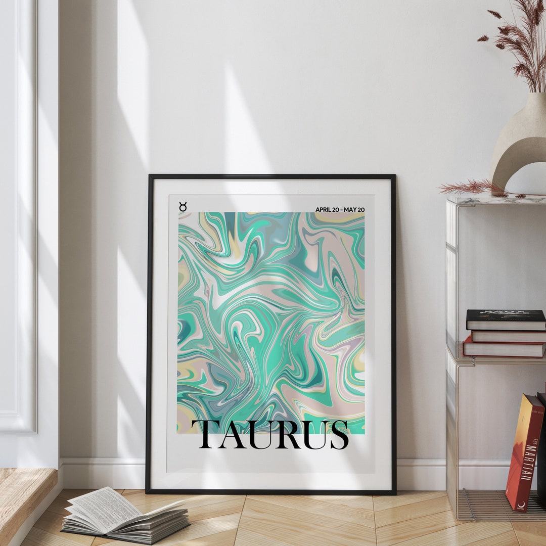 Taurus Art, Zodiac Poster, Taurus Gift, Star Sign Decor, Zodiac Aura ...