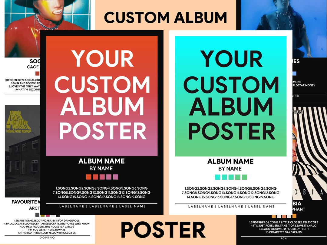 Custom Album Poster Choose Your Album Cover Minimalist - Etsy
