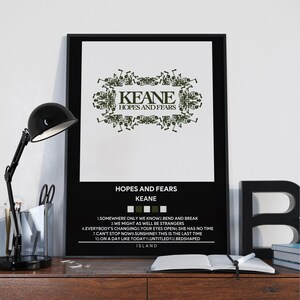 Keane Hopes and Fears Album Cover Poster, Keane Album Poster Print ...