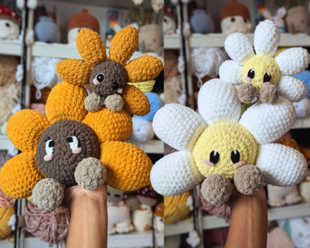 Dillie Daisy and Sunnie the Sunflower and Babies Crochet Plushie ...