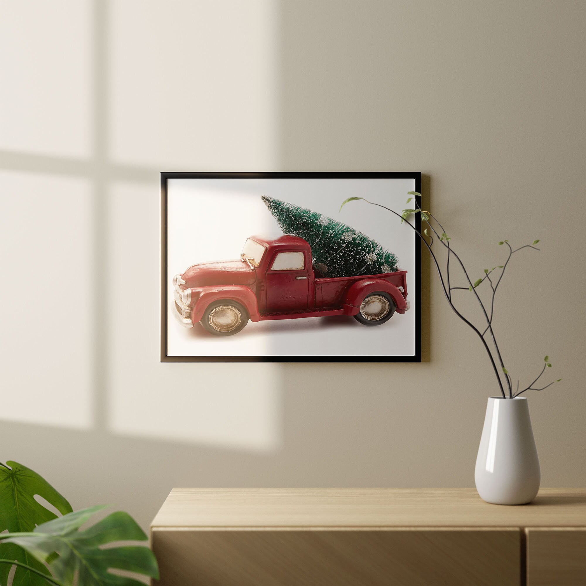 Christmas Clipart, Farm Truck Clipart, Red Truck Clipart, Winter ...