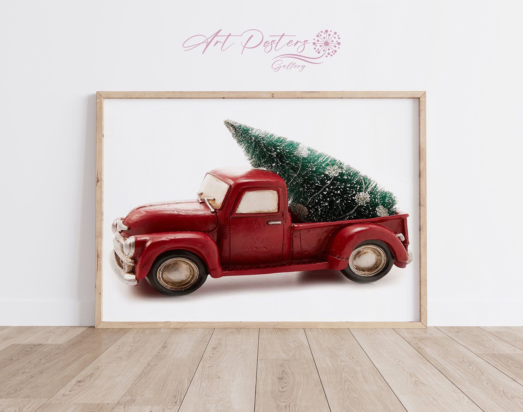 Christmas Clipart, Farm Truck Clipart, Red Truck Clipart, Winter ...