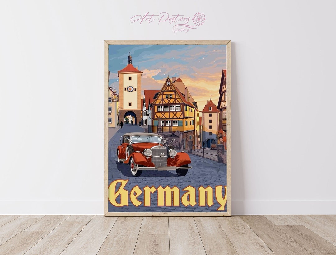 Vintage Poster of Germany,travel Poster,wall Art Print,deutschland ...