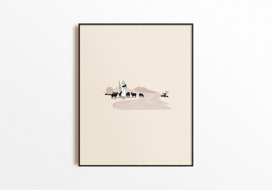 Psalm 23 the Lord is My Shepherd Beige Boho Tan Modern - Etsy