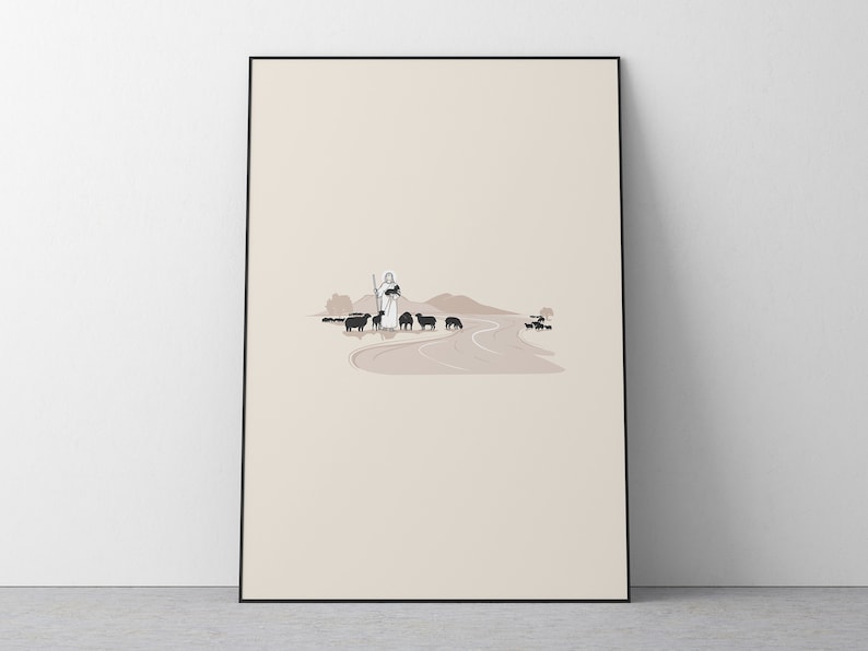 Psalm 23 the Lord is My Shepherd | Beige Boho Tan Modern Minimalist ...
