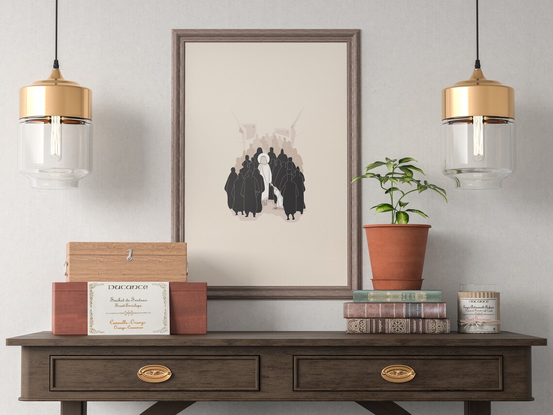 Jesus Heals Woman Christian Art Prints | Modern Minimal Digital ...