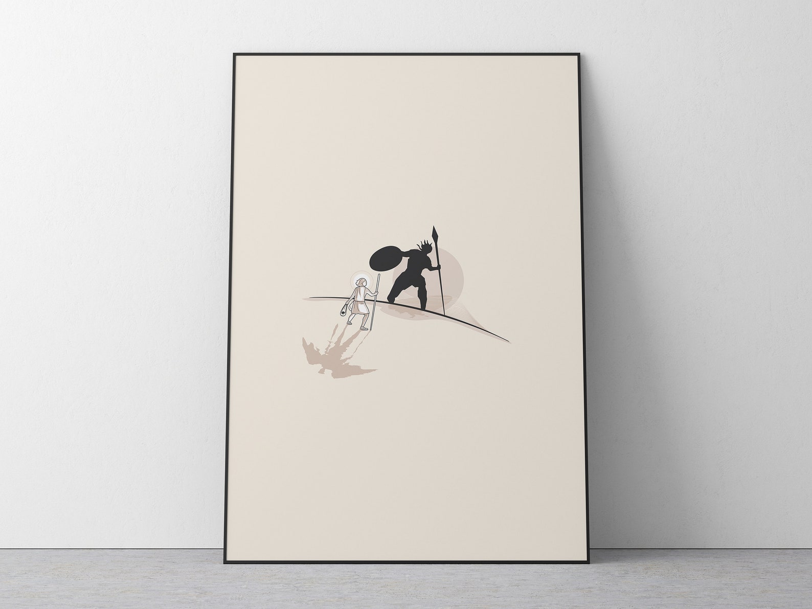 David and Goliath Christian Art Prints Modern Minimalist - Etsy