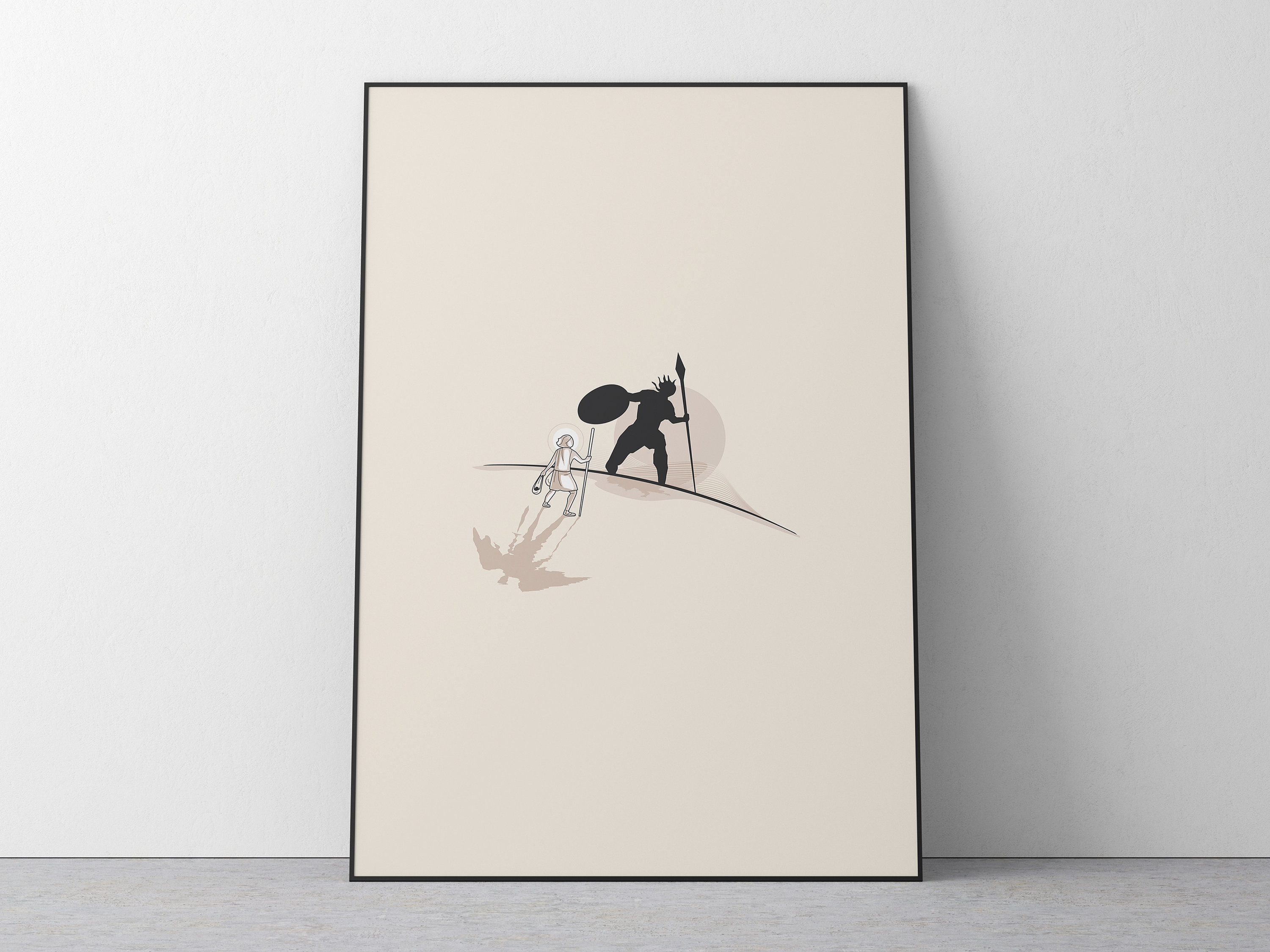 David and Goliath Christian Art Prints | Modern Minimalist Wall Art ...