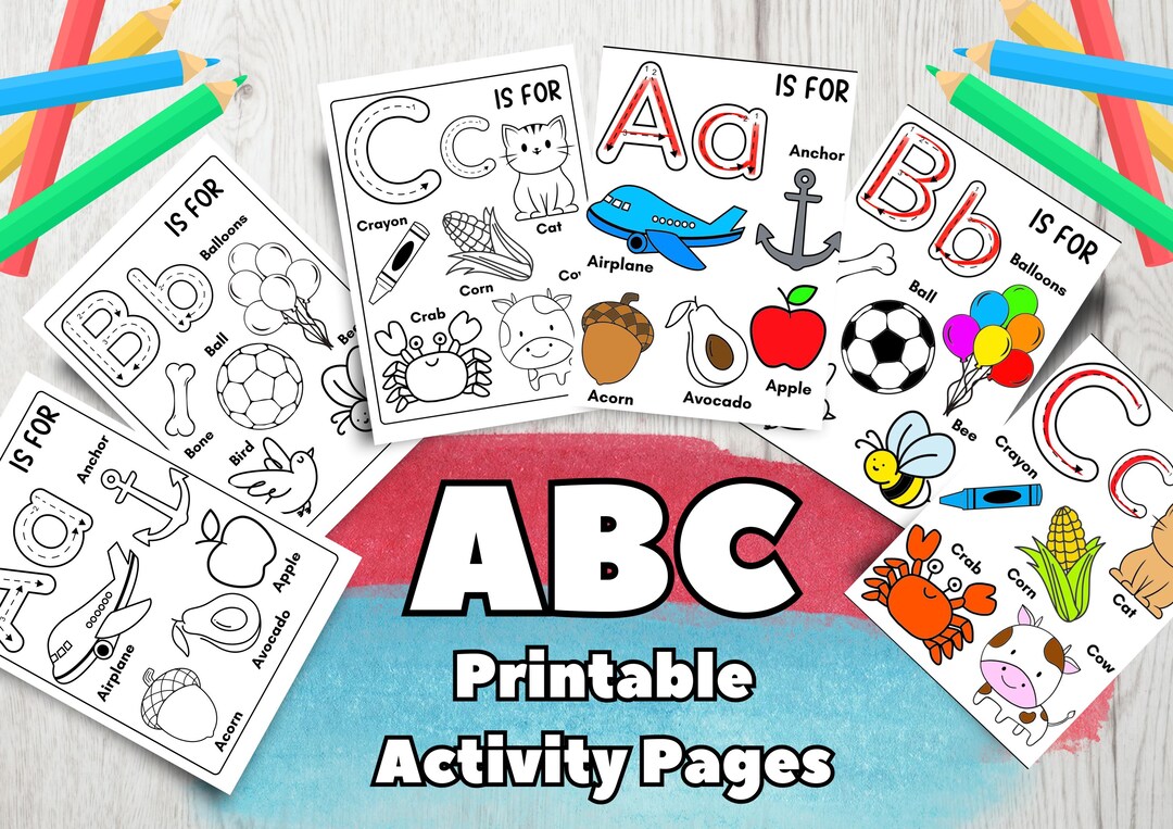 ABC Learning Alphabet Printable for Kids Fun Coloring Pages & Learning ...