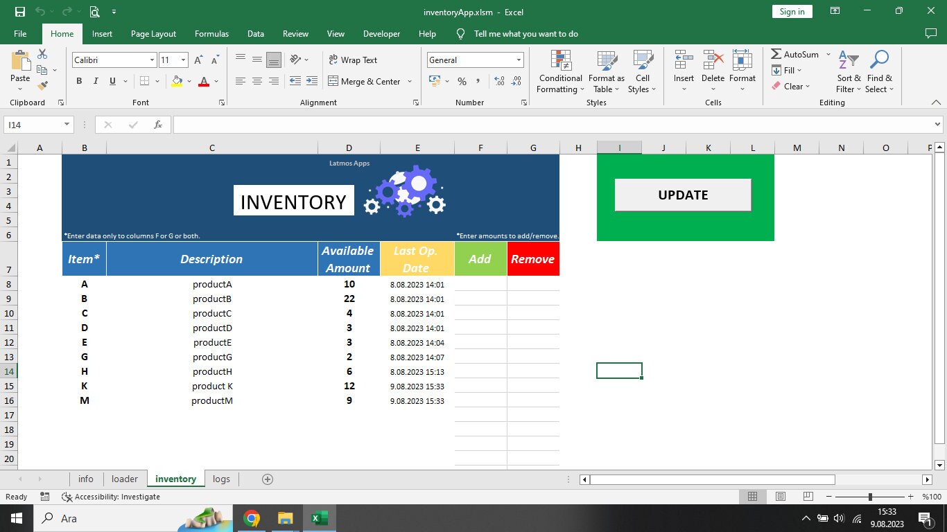 Aplicación de inventario Excel VBA - Etsy España