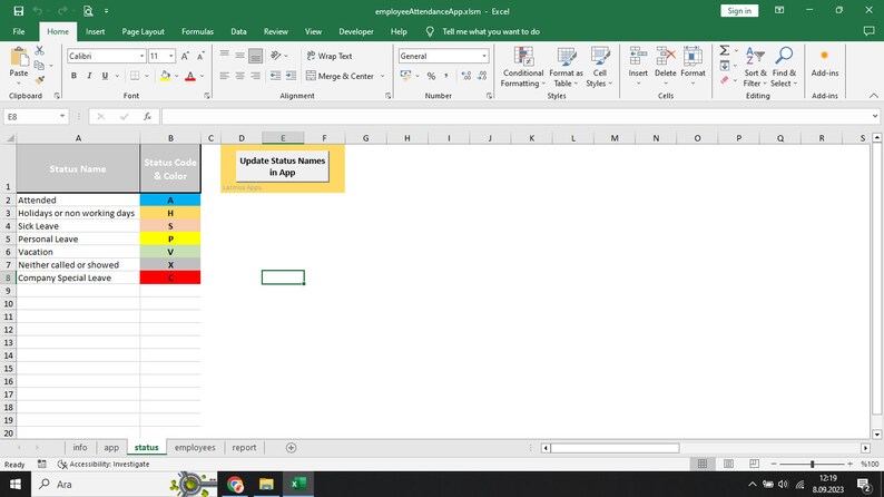 Excel VBA Employee Attendance App - Etsy