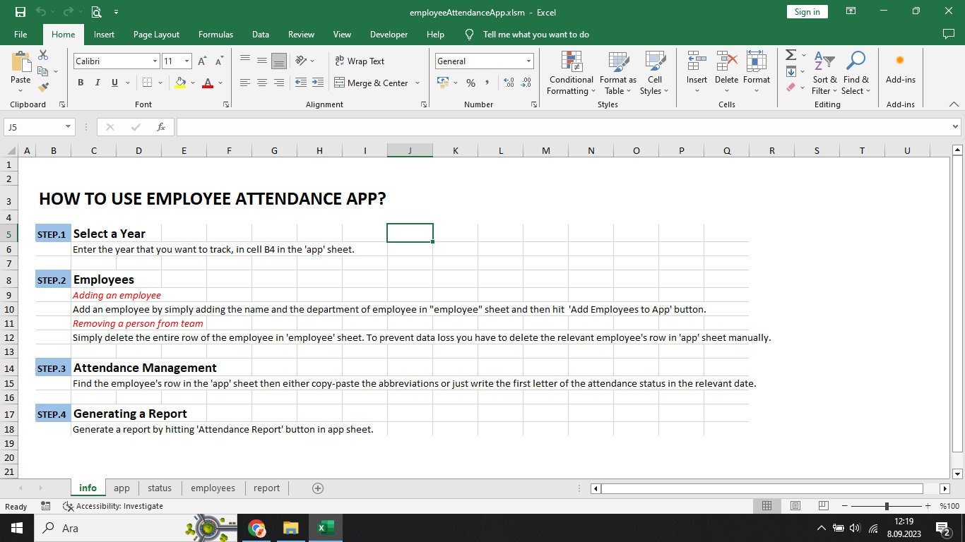 Excel VBA Employee Attendance App - Etsy
