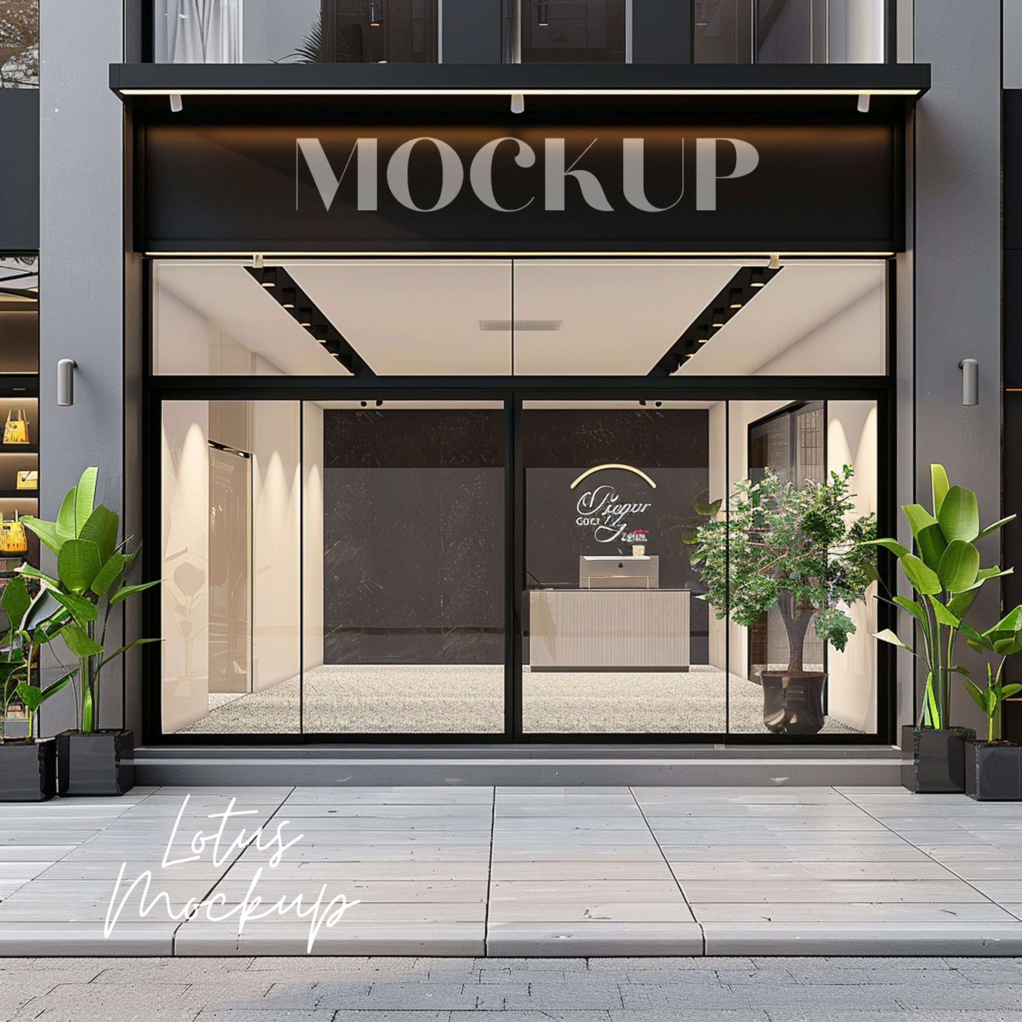 Modern Shop Front Poster Mockup. We Are Proud to Introduce Our Modern ...