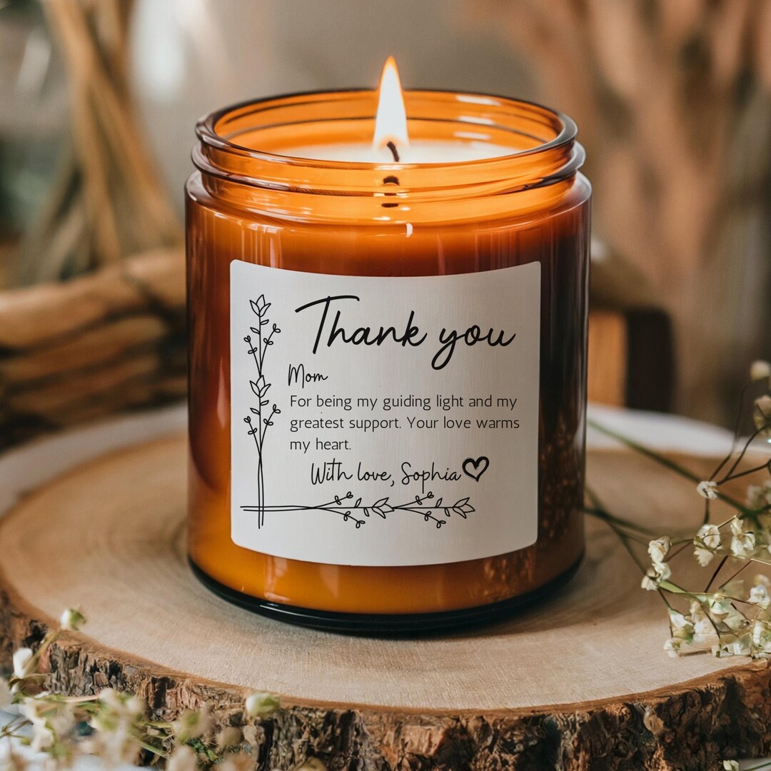 Personalized Thank You Candle Gift, Blackberry, Fir, Chai Scents - Etsy
